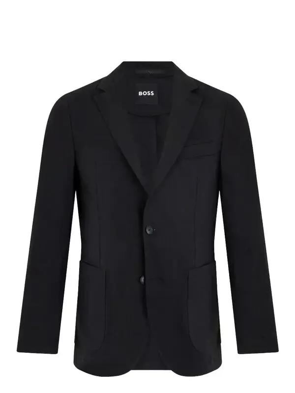 BOSS Single-breasted Patch-pocket Blazer - Black