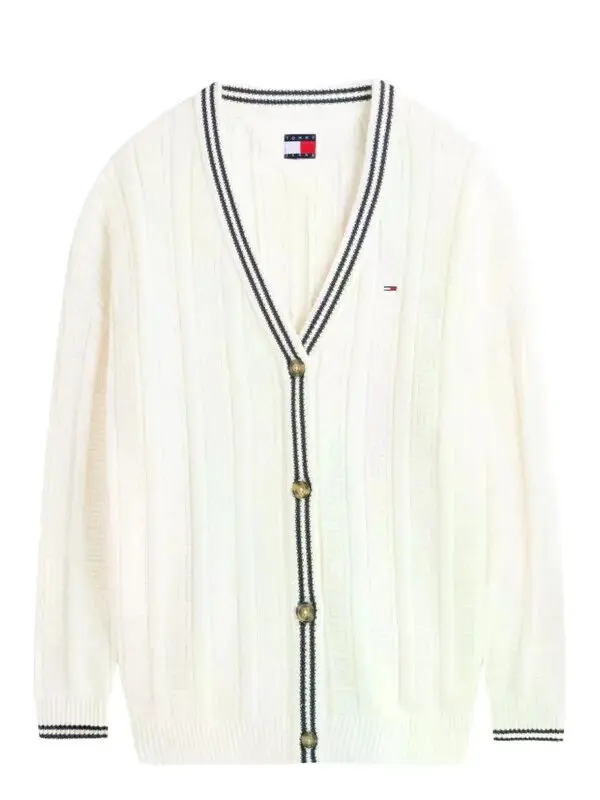 Tommy Hilfiger Patterned Knit Cardigan - Neutrals