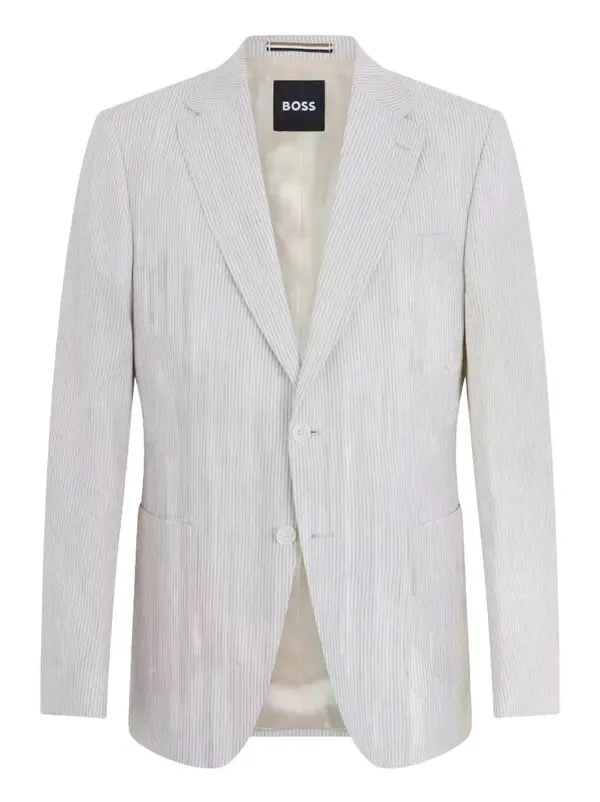 BOSS Striped Single-breasted Blazer - Neutrals