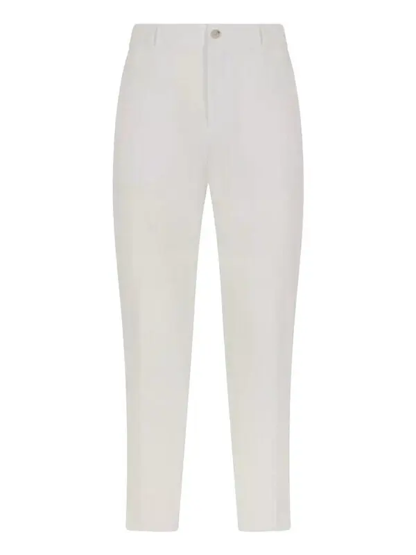 BOSS Seersucker Textured Trousers - White