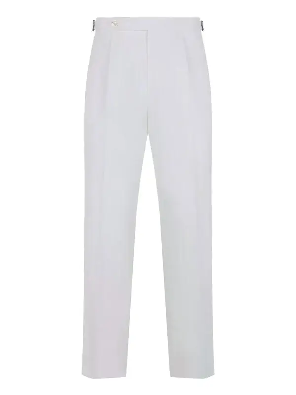 BOSS Pleated Side-adjuster Trousers - White