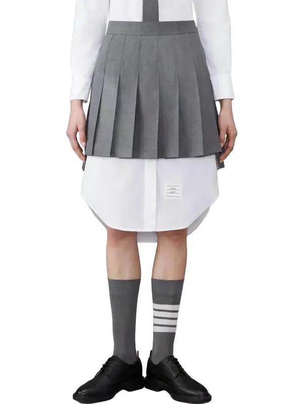 Thom Browne Super 120's Pleated Skirt - Grey