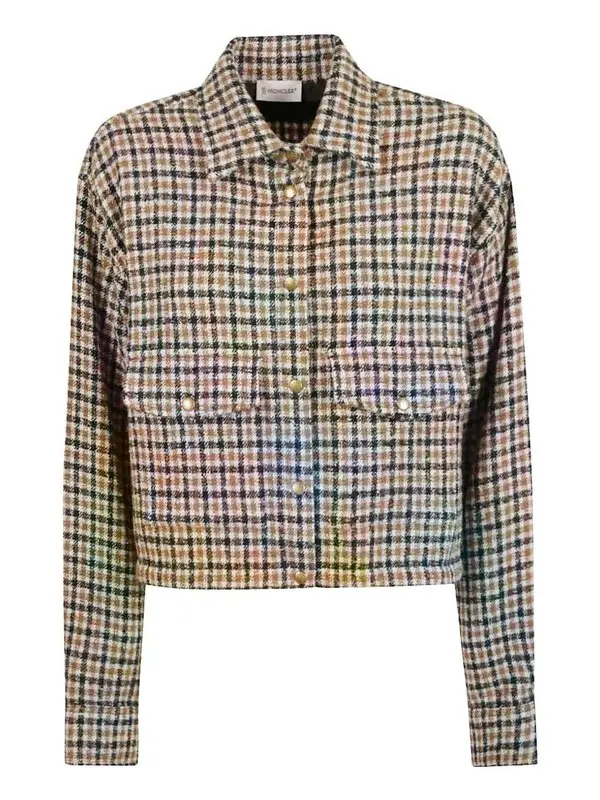Moncler Plaid Cropped Shirt - Brown