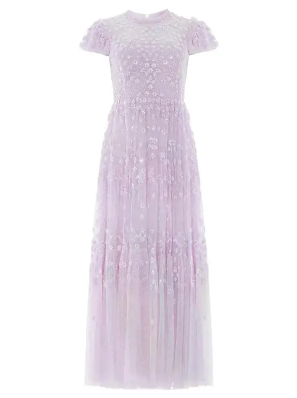 NEEDLE & THREAD Clover Sequin-embellished Maxi Dress - Purple