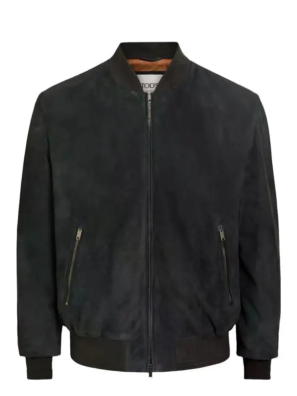TOD'S Brera Suede Bomber Jacket - Grey
