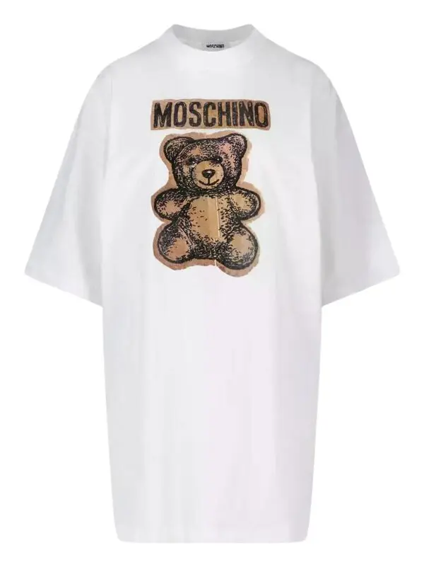 Moschino Teddy Bear Logo-print T-shirt Mini Dress - White