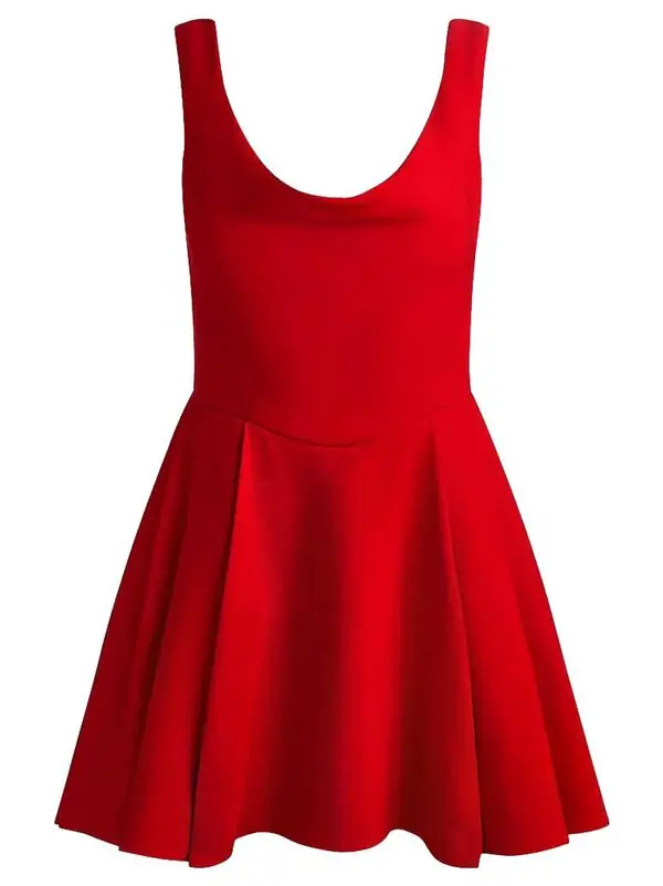 Alice + Olivia Estrella Cowl-neck Dress - Red