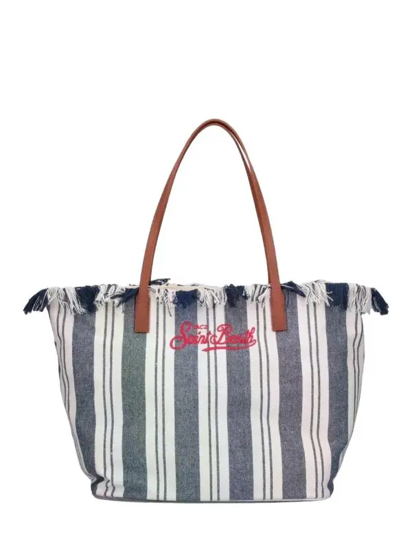 MC2 SAINT BARTH Striped Tote Bag - White