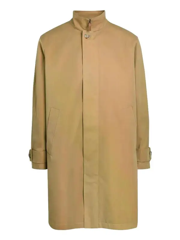 TOD'S High-neck Gabardine Trench Coat - Neutrals