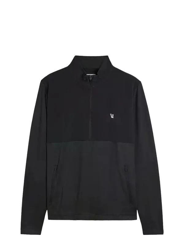 Vuori Sunday Element Panelled Half-zip Sweatshirt - Black