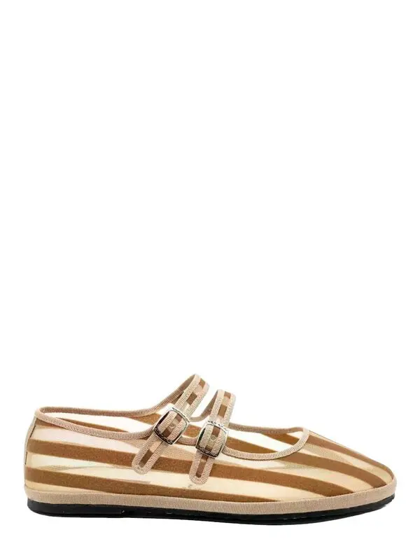GONDOLINA Lido Striped Ballet Flats - White