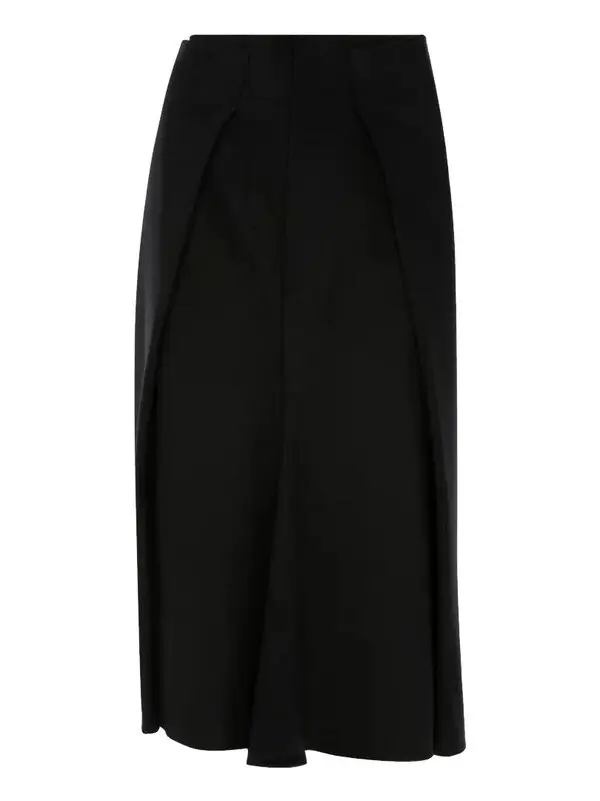 Victoria Beckham Tailored Pleated Midi Skirt - Black