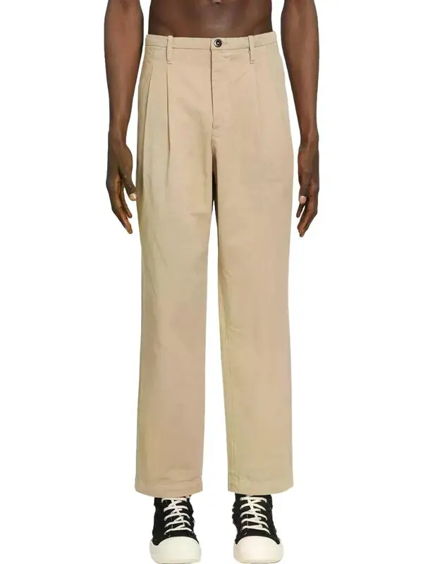 C.P. COMPANY Pleated Cotton-gabardine Loose Trousers - Neutrals