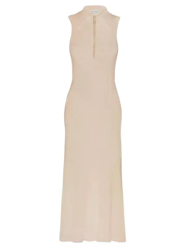 Victoria Beckham Mira Zip-up Midi Dress - Neutrals