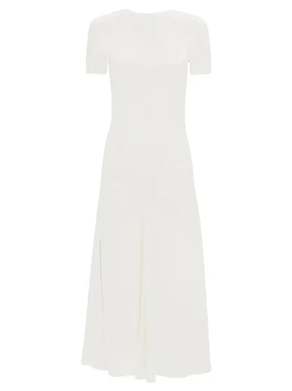 Victoria Beckham Blaire Gathered Midi Dress - Neutrals