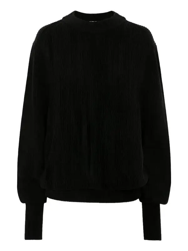 Victoria Beckham Relaxed-fit Ribbed-knit Sweater - Black