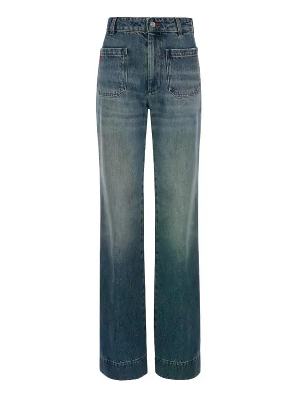 Victoria Beckham Alina Patch-pocket Jeans - Blue