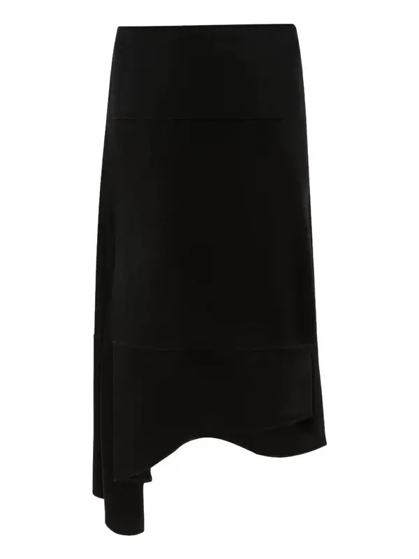 Victoria Beckham Asymmetric Midi Skirt - Black