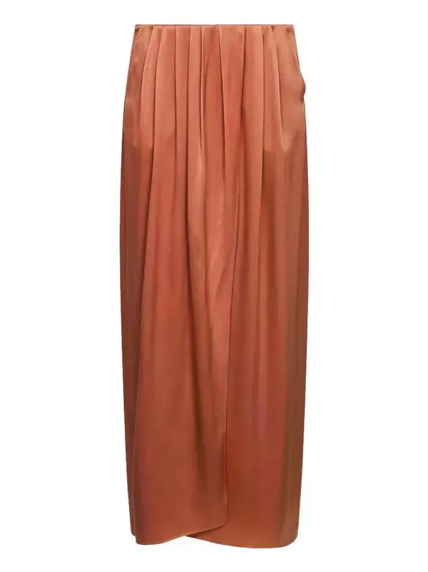 Giorgio Armani Pleated Wrap-front Skirt - Brown