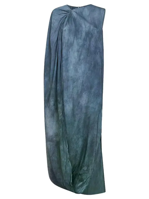 UMA WANG Asymmetric Draped Dress - Blue