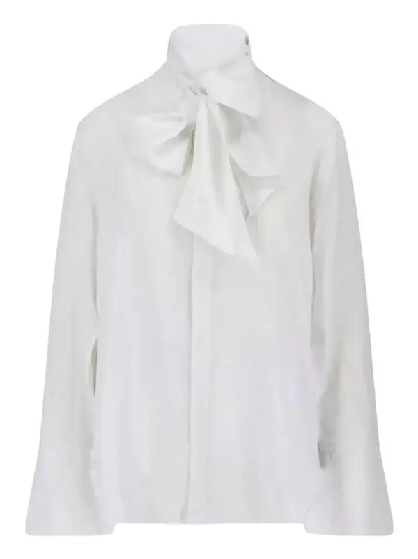 SA SU PHI Pussy-bow Silk Blouse - White