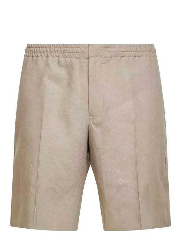 Zegna Pressed-crease Linen Tailored Shorts - Neutrals