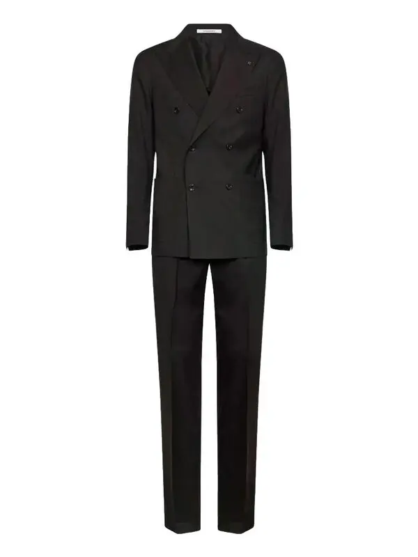 Tagliatore Double-breasted Virgin-wool Suit - Brown