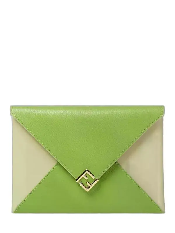 Fendi Ff Leather Pouch - Neutrals
