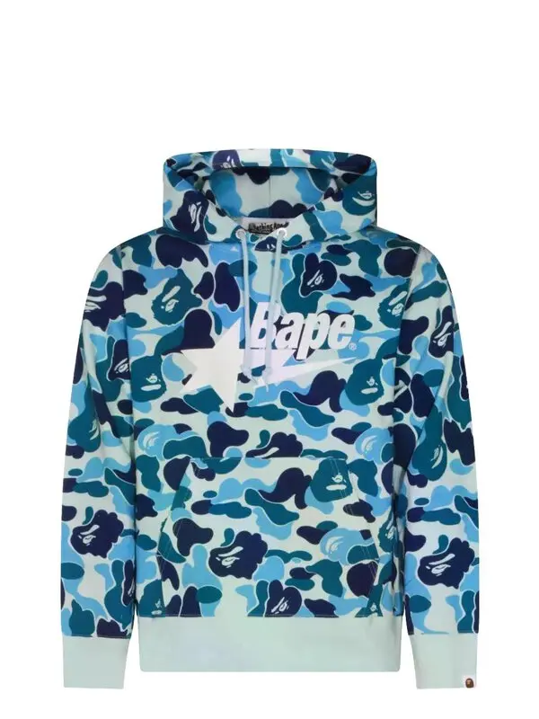 BAPE BLACK BY *A BATHING APE® Camouflage-print Logo-print Hoodie - Blue
