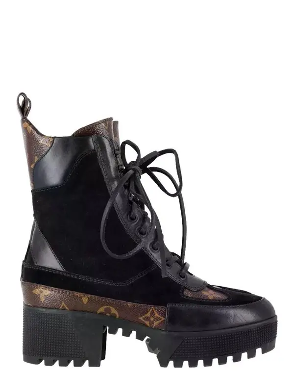 LOUIS VUITTON Laureate Monogram Boots - Black
