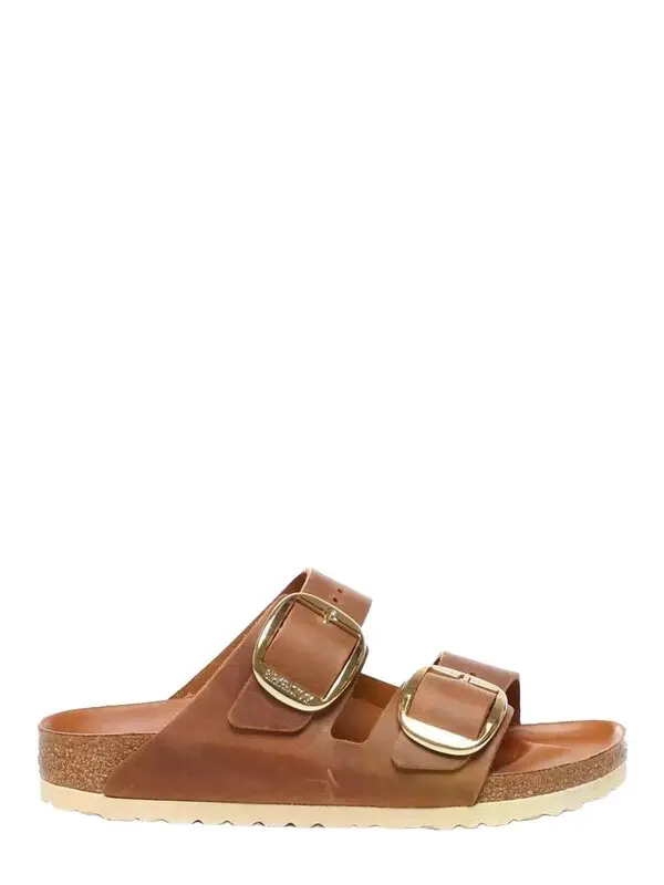 BIRKENSTOCK Leather Flat Sandals - Brown