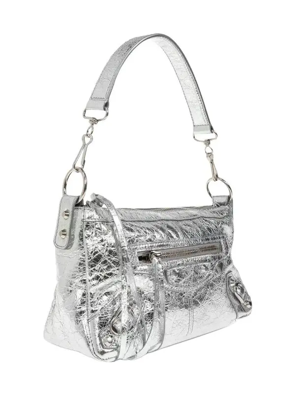Balenciaga Mini Le City Moto Tote Bag - Silver