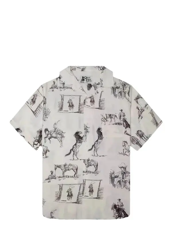 ONE OF THESE DAYS Montage Camp-collar Shirt - Neutrals