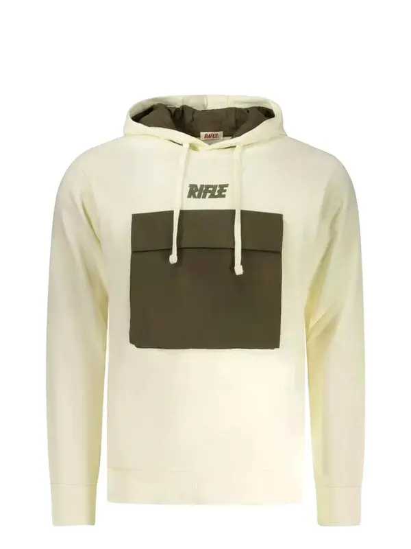 RIFLE Logo-print Flap-pocket Hoodie - Neutrals