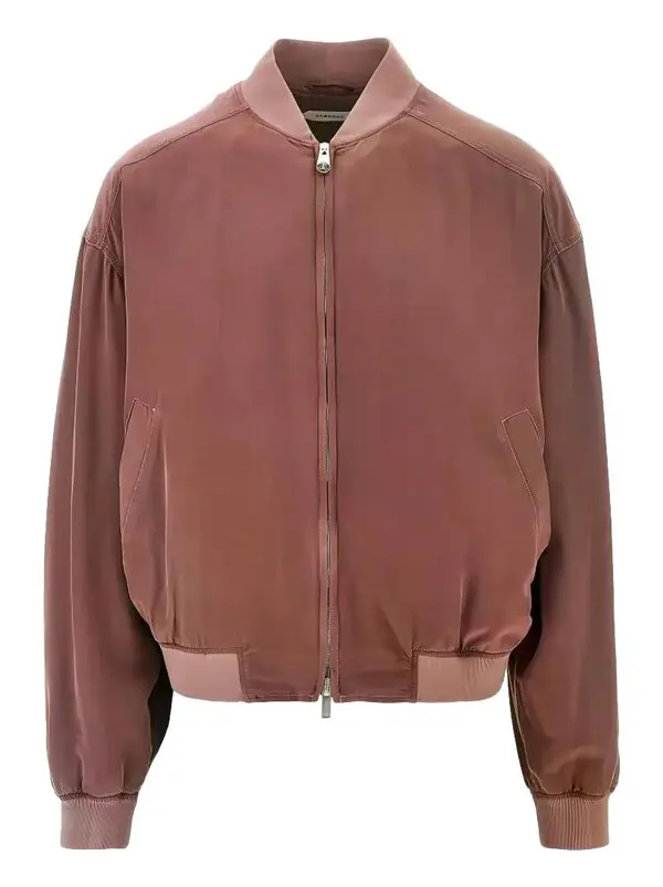 Versace Silk Bomber Jacket - Brown