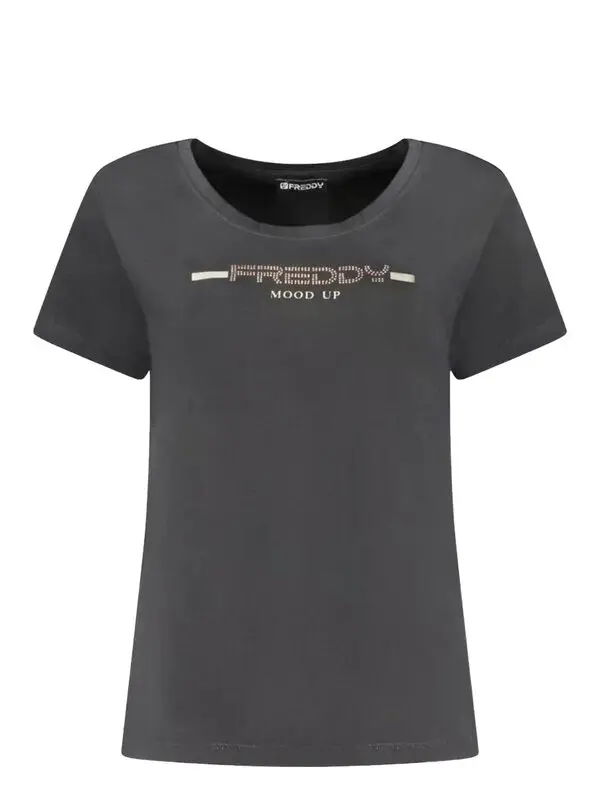 FREDDY Rhinestone-embellished Logo T-shirt - Grey