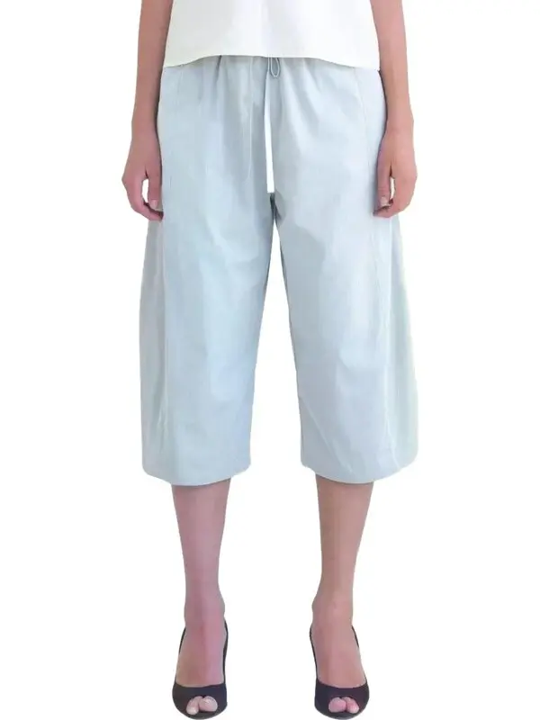 BELLE ANNA Drawstring Wide-leg Shorts - Blue