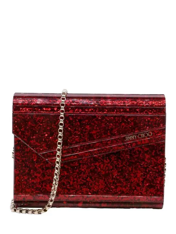 JIMMY CHOO Candy Glitter Clutch Bag - Red