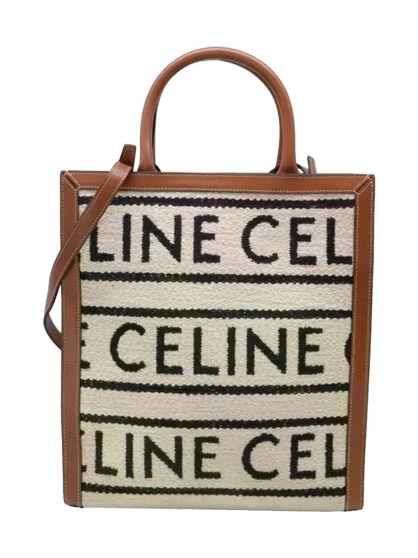 Celine Cabas Logo-print Tote Bag - Neutrals