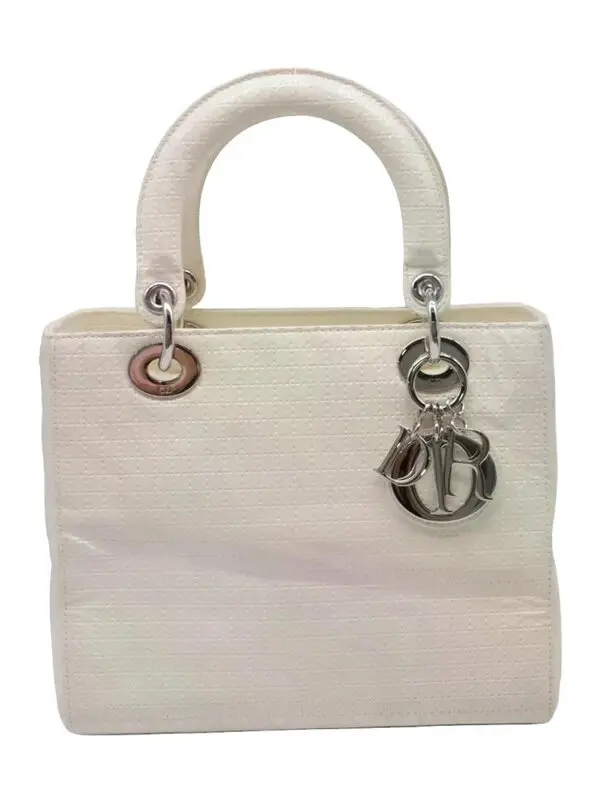 Dior Lady Top Handle Bag - White
