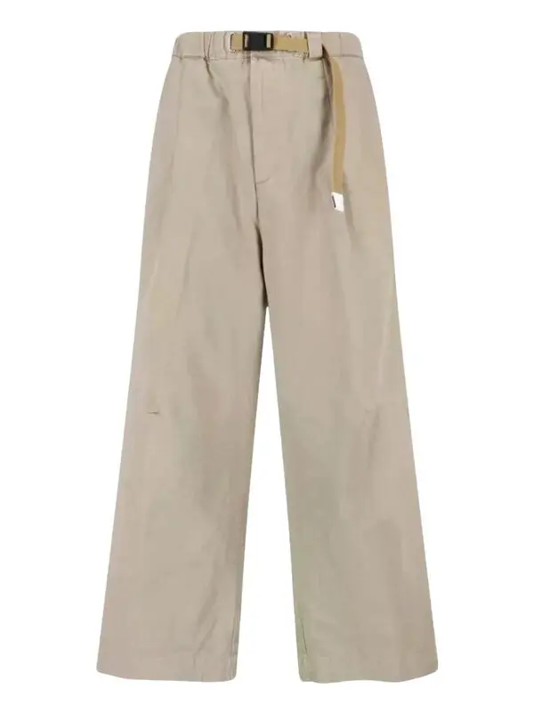 WHITE SAND Belted Wide-leg Trousers - Neutrals