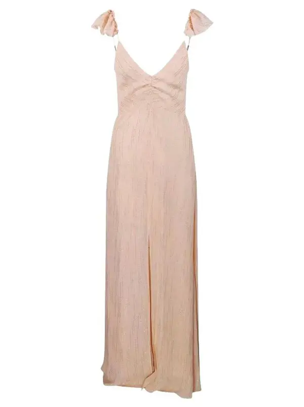 FORTE_FORTE Les Fils D'argent Ruffled Maxi Dress - Pink