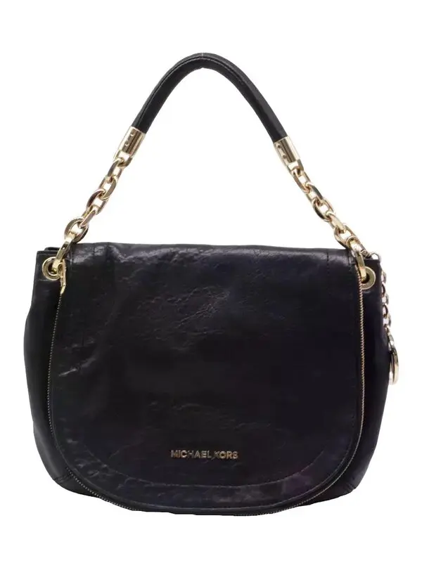 Michael Kors Elyse Leather Shoulder Bag - Black