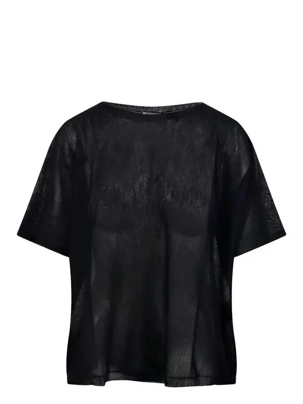 ROBERTO COLLINA Sheer Fine-knit T-shirt - Black