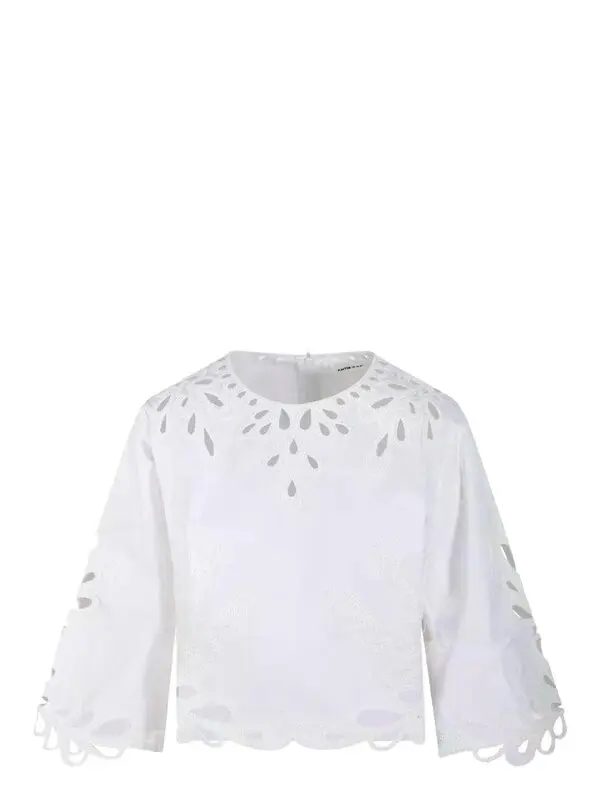 Antik Batik Deva Broderie-anglaise Cut-out Top - White