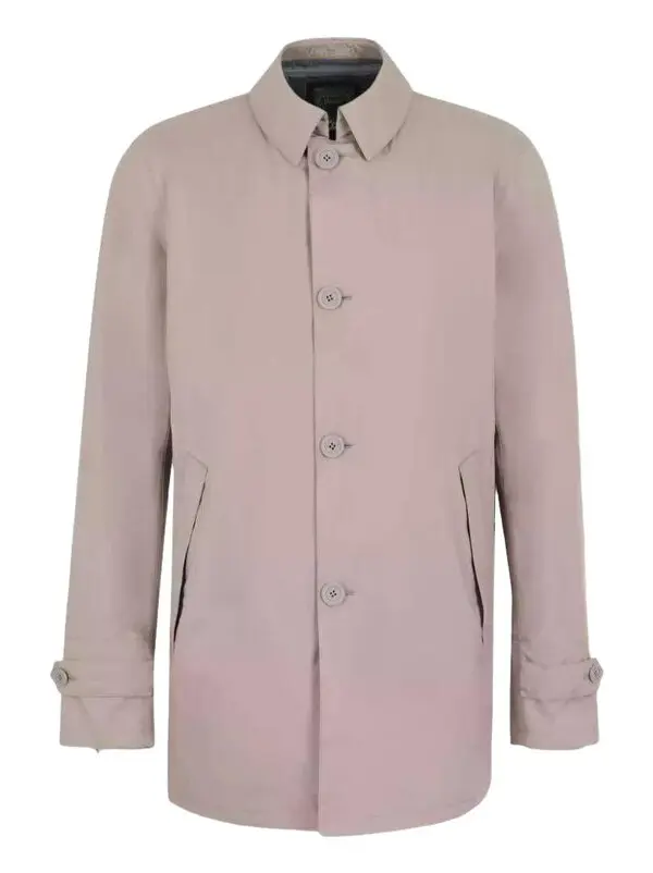 Herno Button-up Waterproof Coat - Neutrals