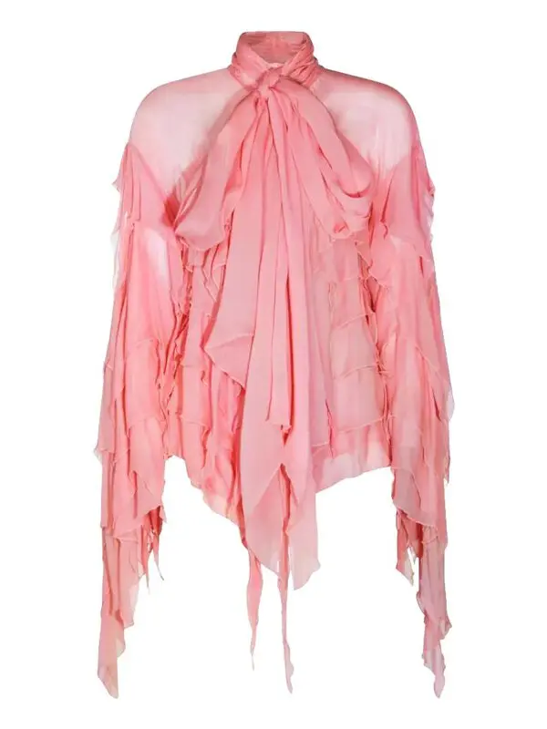 Blumarine Ruffled Asymmetric Blouse - Pink