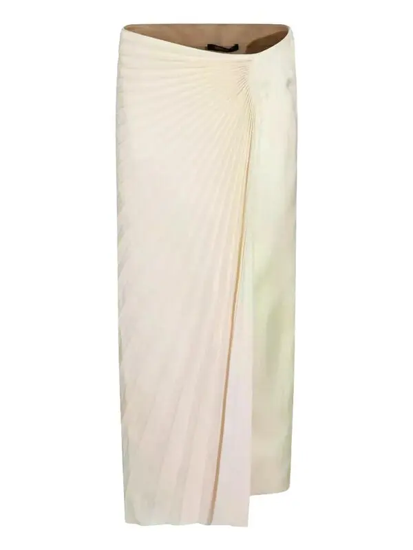 Roberto Cavalli Sunburst-pleated Wrap Skirt - Neutrals