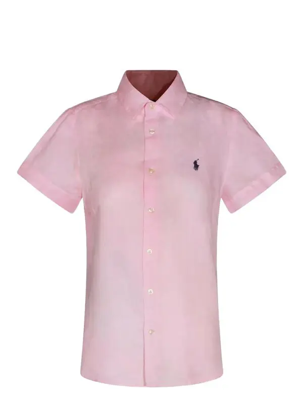 Polo Ralph Lauren Logo-embroidered Linen Shirt - Pink