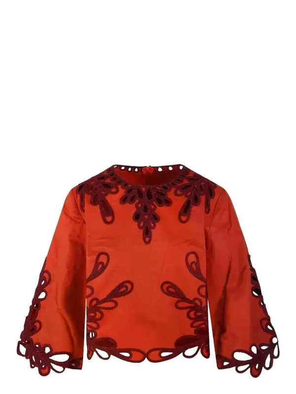 Antik Batik Deva Cut-out Embroidered Top - Orange